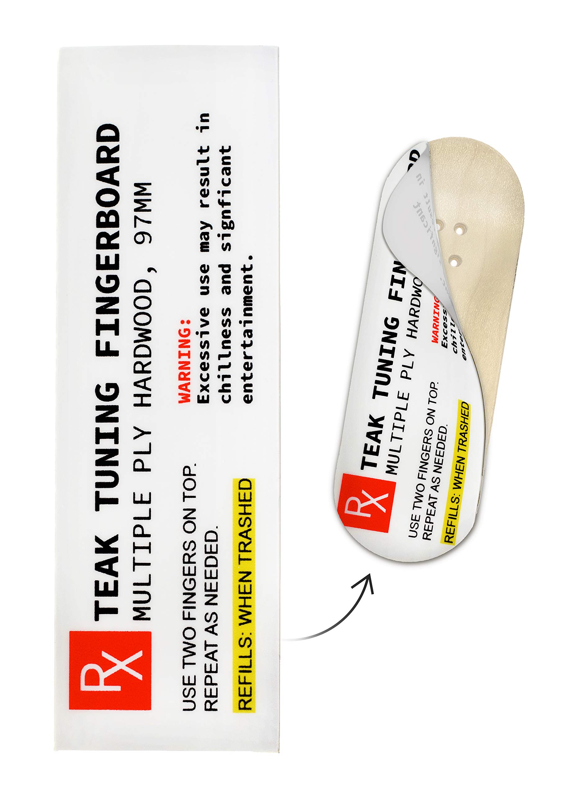 Teak Tuning Fingerboard Deck Graphic, Teak Prescription" - Adhesive Graphics to Customize Your 35mm - 110mm Long, 35mm Wide, 0.2mm Thick - Waterproof Vinyl - Includes Mini File