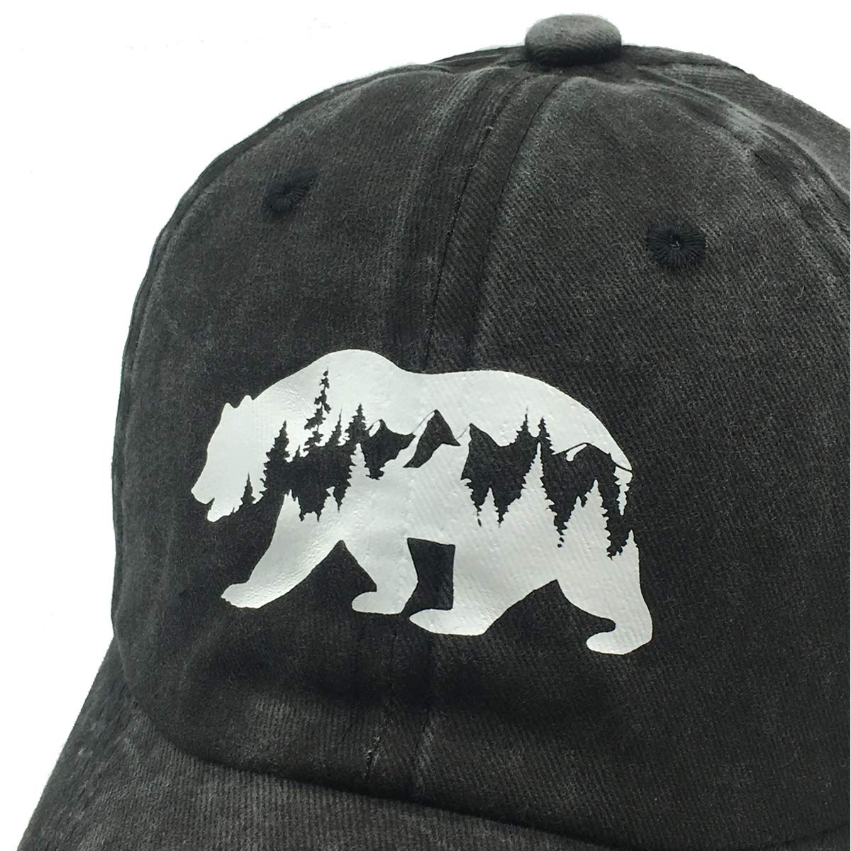 Waldeal Boys' Bear Mountain Vintage Hat Toddler Kids Adjustable Baseball Cap Black