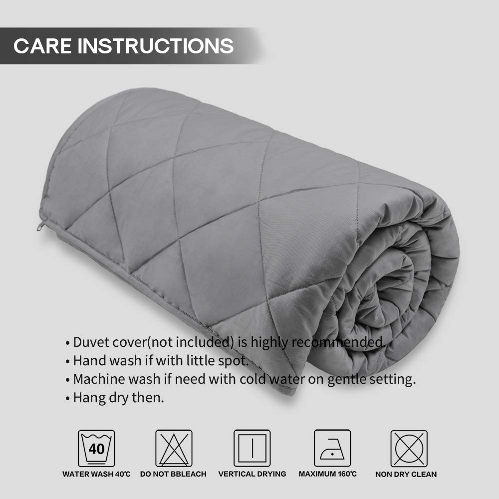 WarmHug Weighted Blanket Kids 7 lbs 40" x 60" Cooling Breathable Heavy Blanket with Premium Glass Beads, Grey