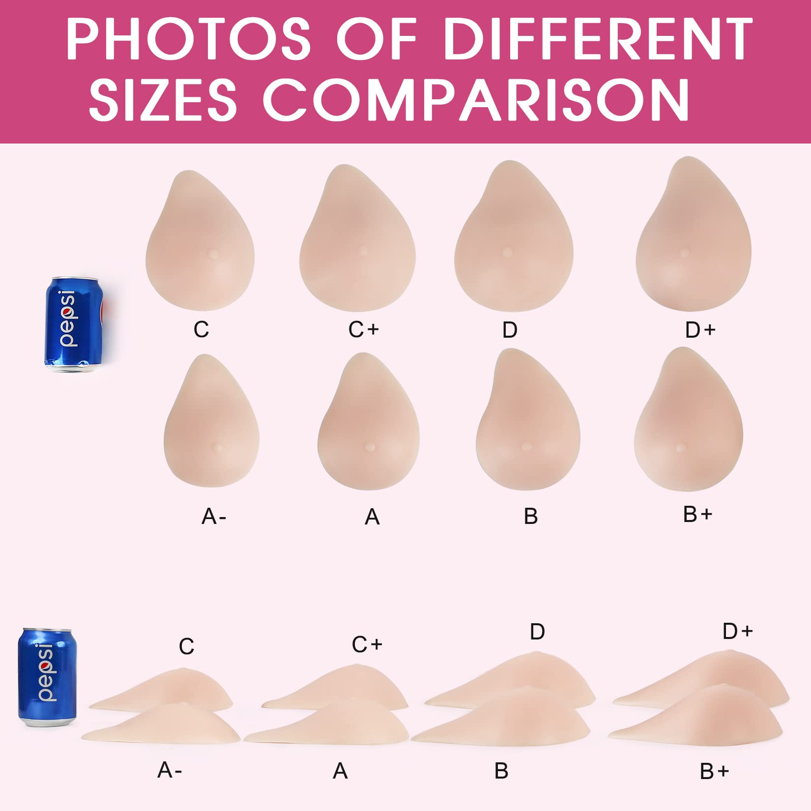 Vollence One Piece B+ Cup Classic Sleep Durable Side Silicone Breast Forms irregular Fake Boobs for Crossdresser Transgender