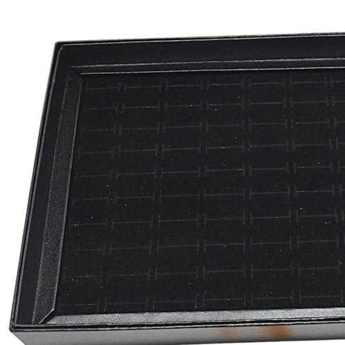 UGPLM Rings Display Tray Rings Earrings Showcase 100 Slots Foam Insert with Flannel Gift Rings Holder Case Jewelry Tray Organizer, A