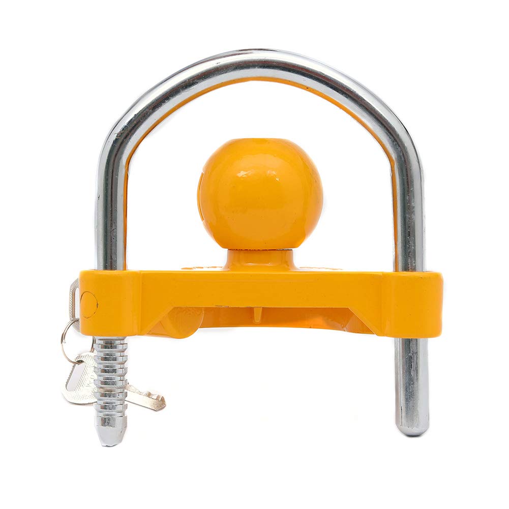 UCUT Trailer Lock Universal Coupler Ball Lock Fits 1-7/8", 2", and 2-5/16" Couplers, Boat Camper Accessories for Travel Trailers Adjustable Heavy-Duty Steel Hitch Lock with 2 Keys