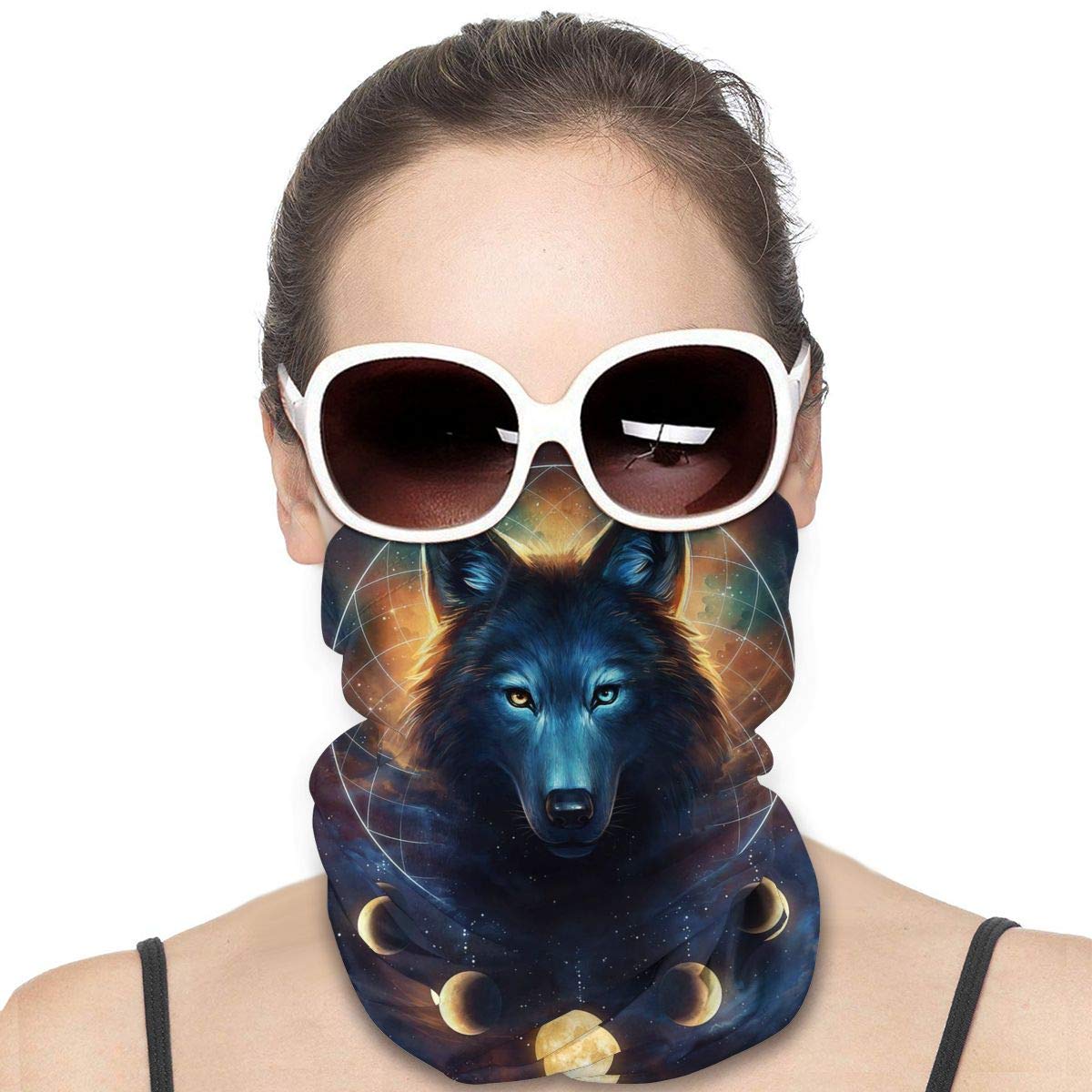 Wolf Neck Gaiter Face Scarf Mask-Dust, Sun Protection Cool Lightweight Windproof, Breathable Fishing Hiking Running Cycling