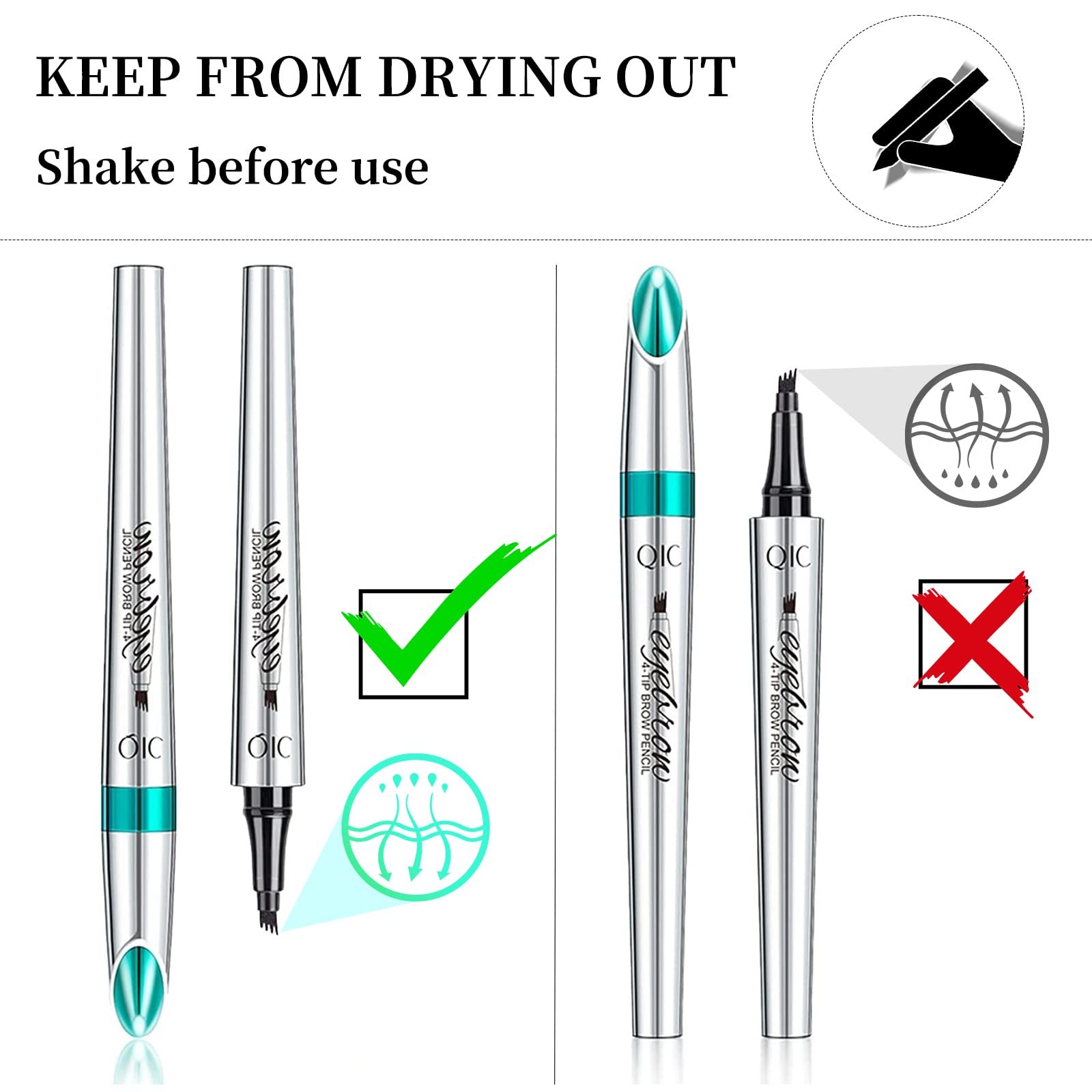 Udream Eyebrow Pencil Dark Brown,brow pencil,Liquid Waterproof Eyebrow Pencil,Eye Brow Pencils for Women,Eyebrow Microblading Pen,Eye Makeup Eyebrow Pen Long-Lasting Waterproof Micro 4 Point Brow Pen