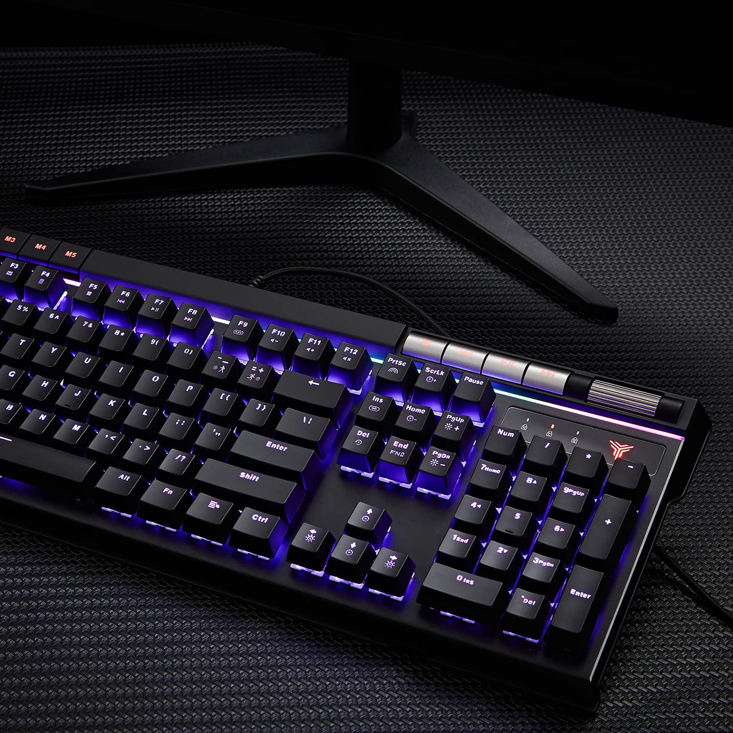 teamwolf VOIDRAY EX Mechanical Gaming Keyboard Blue Switches Media Keys RGB Breath Changing Backlight Anti-Ghosting with 2 USB Ports