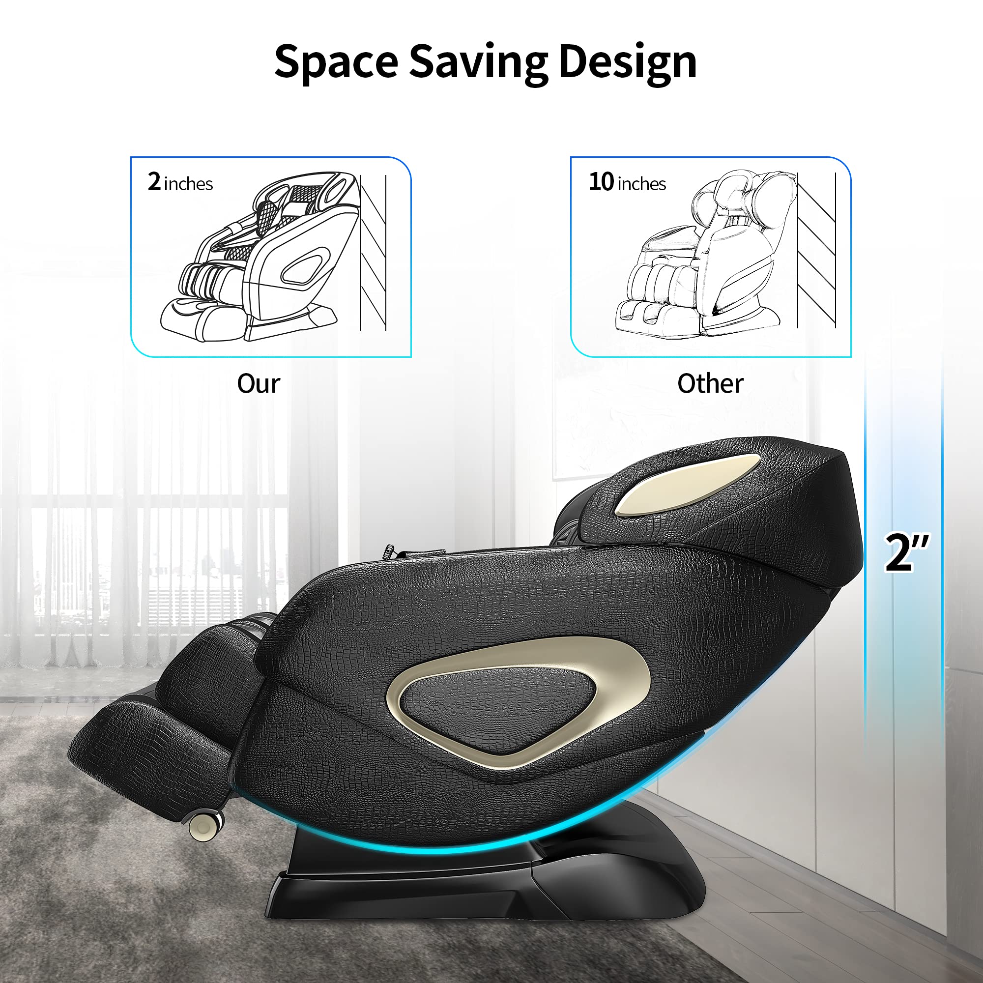 YITAHOME Massage Chair Full Body, Zero Gravity SL Track Massage Recliner with Dual Electric Linear Shiatsu Waist Heater Foot Roller for Home Office