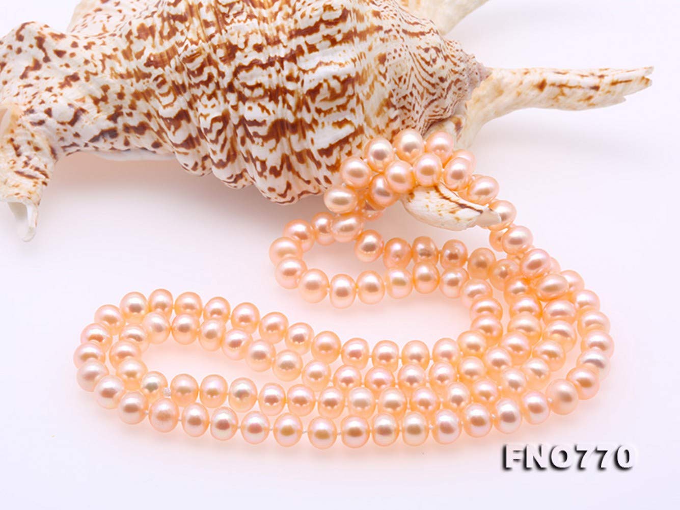 Womens Long Strand Pink Pearl Necklace AA+ 8-9mm Freshwater Cultured Pearl Necklace Sweater Chain 32"