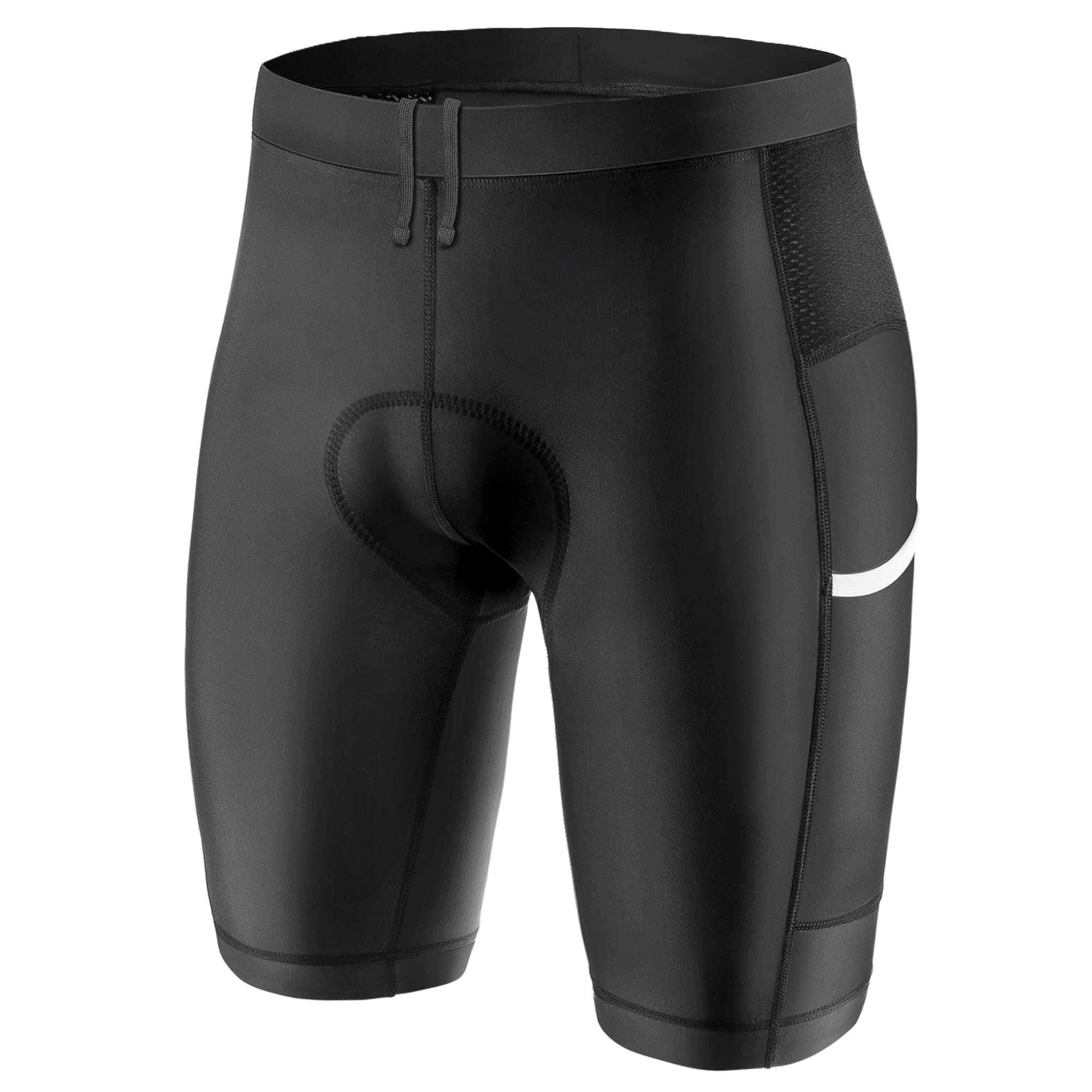 Zacro Men's Cycling Shorts, Cycling Half Pants, Padded Bike Shorts for Men Black