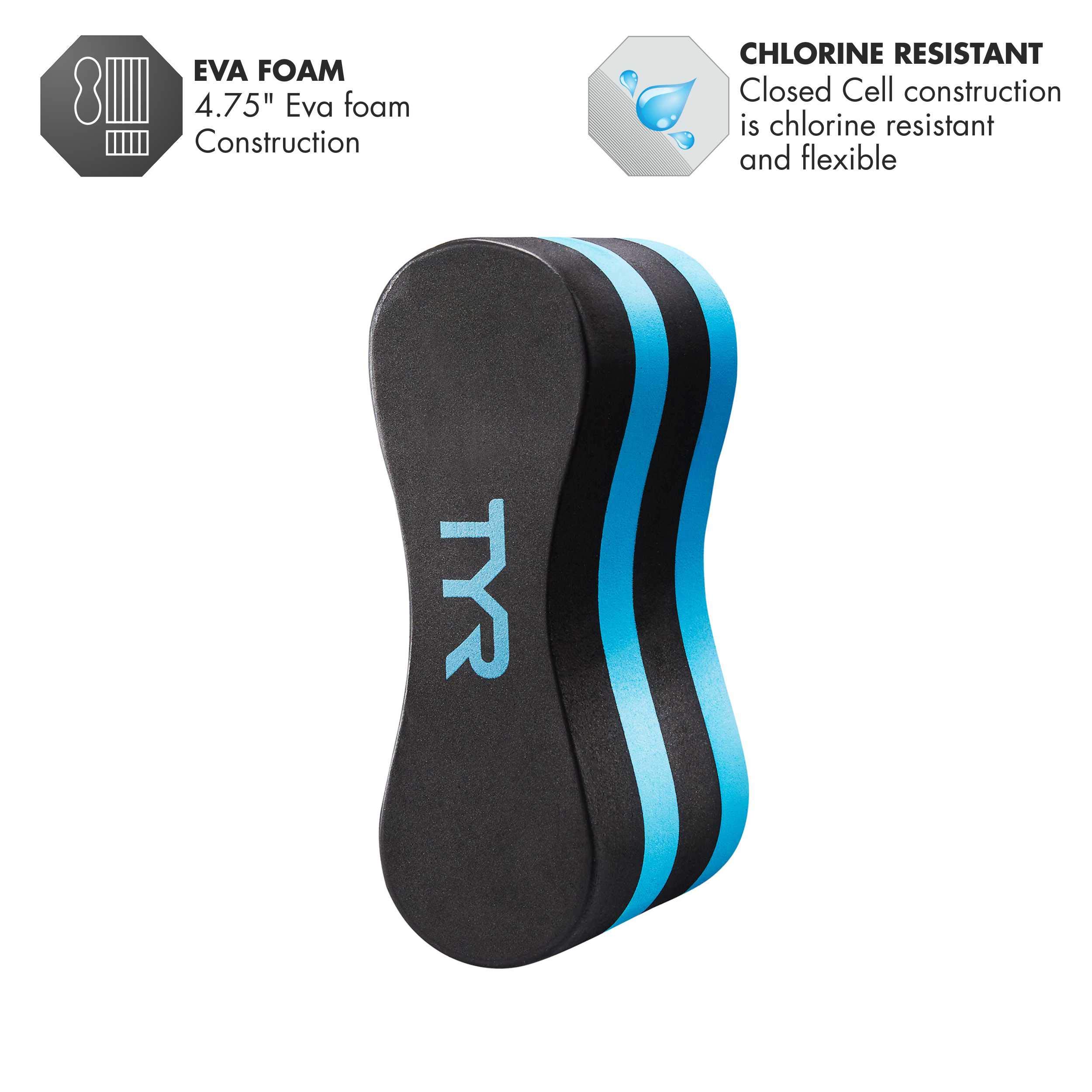TYR Junior Pull Float, Black/Blue, 4.75 inches