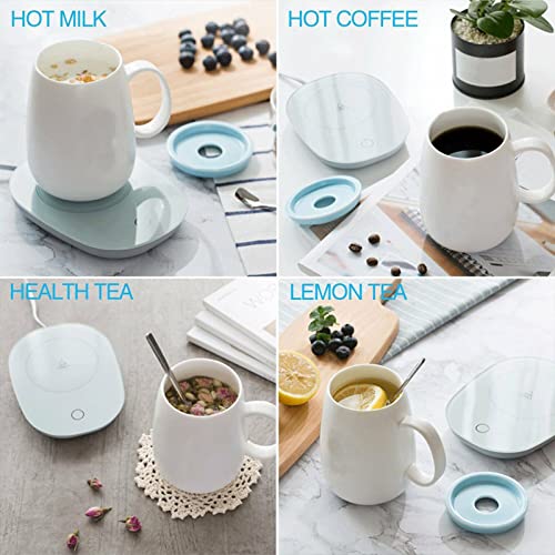 ZEARLY Automatic Coffee Warmer - USB Milk Heating Pad, Constant Temperature Tea Warmer, Touch Coffee Heating Pad for Kitchen Living Room, Green (16CM, Small)