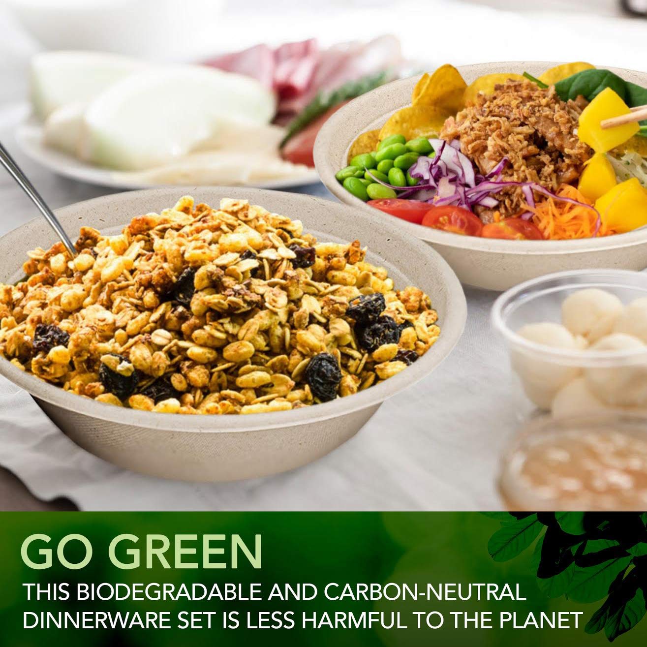 Stock Your Home Compostable Bagasse Bowls - Eco Friendly Dinnerware - Biodegradable and Recyclable, 100 Pack, 8 Oz