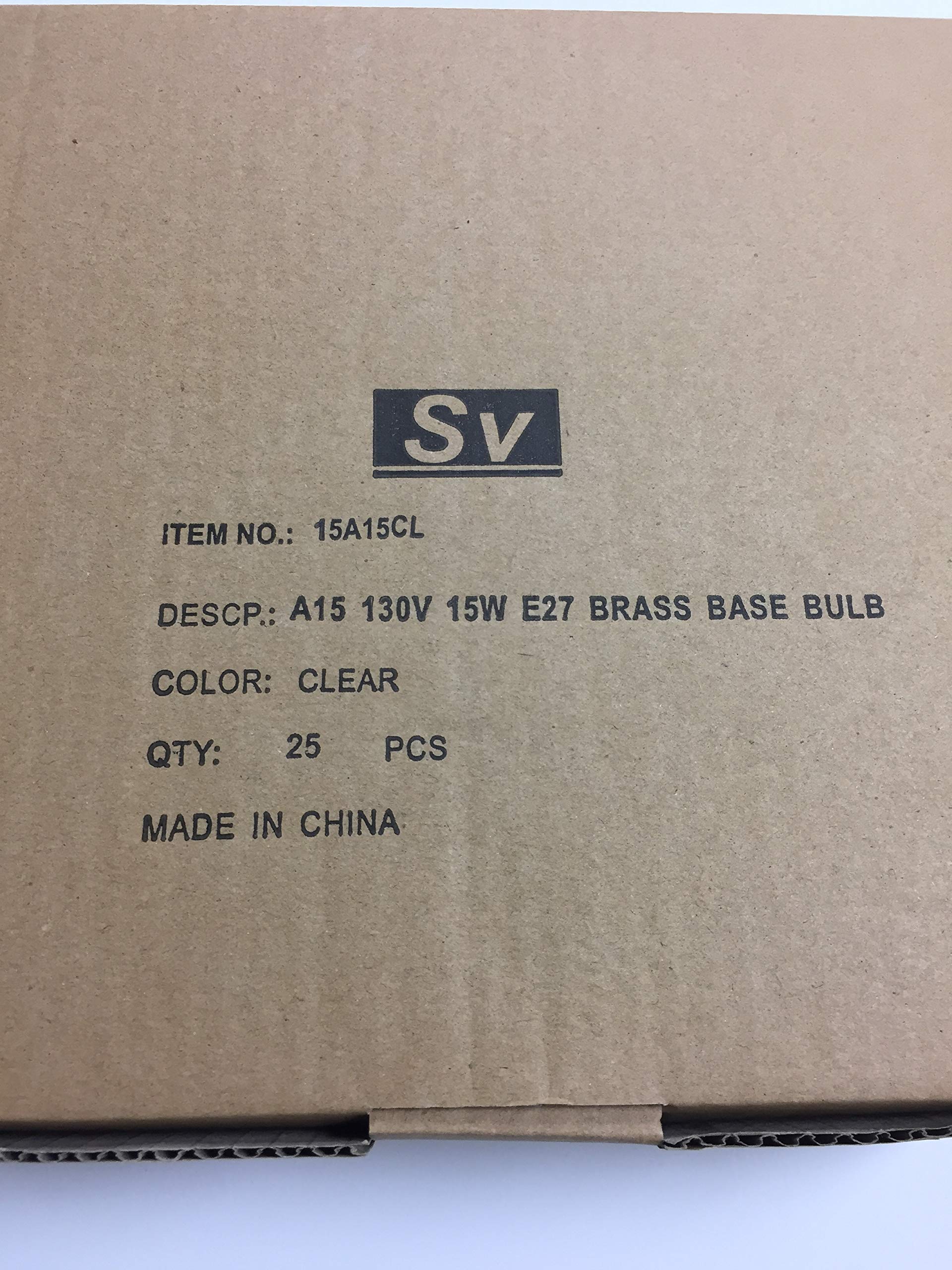 Sival A15 15 Watts Clear Outdoor Light Bulbs, 25-pack, recommended for commercial string lights