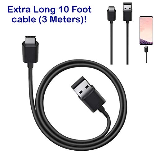 Works by VOLT PLUS TECH Original 10ft USB-C Cable Compatible with Your Sony WF-1000XM3 with Fast Charging and Data Transfer. (Black 3M)