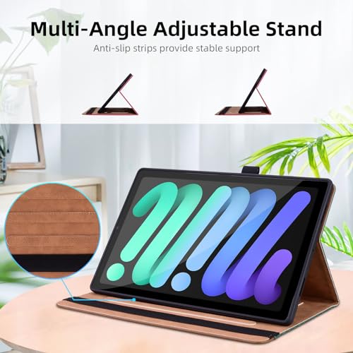 Varohix Case for iPad Mini 5 2019, iPad Mini 4 2015 PU Leather Folio Case Protective Cover Multi-Angle Viewing Stand with Pencil Pocket for iPad Mini 5/4/3/2/1-Retro Green