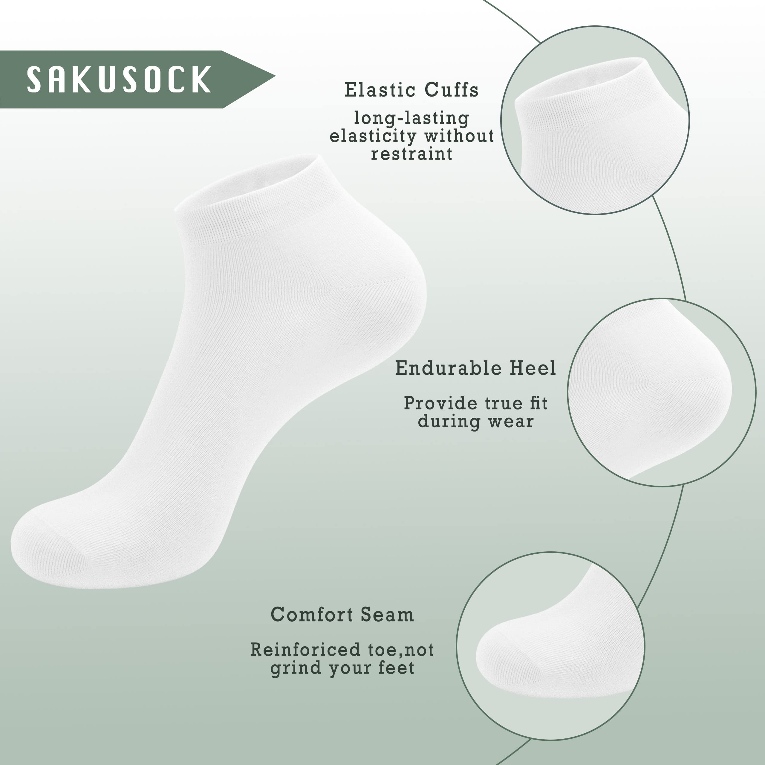 Women's Thin Ankle Low Cut Socks Rayon Bamboo Lightweight Flat Seam Athletic Sock, 6 Pack Ladies Running Sock (White, US Size 8-11)