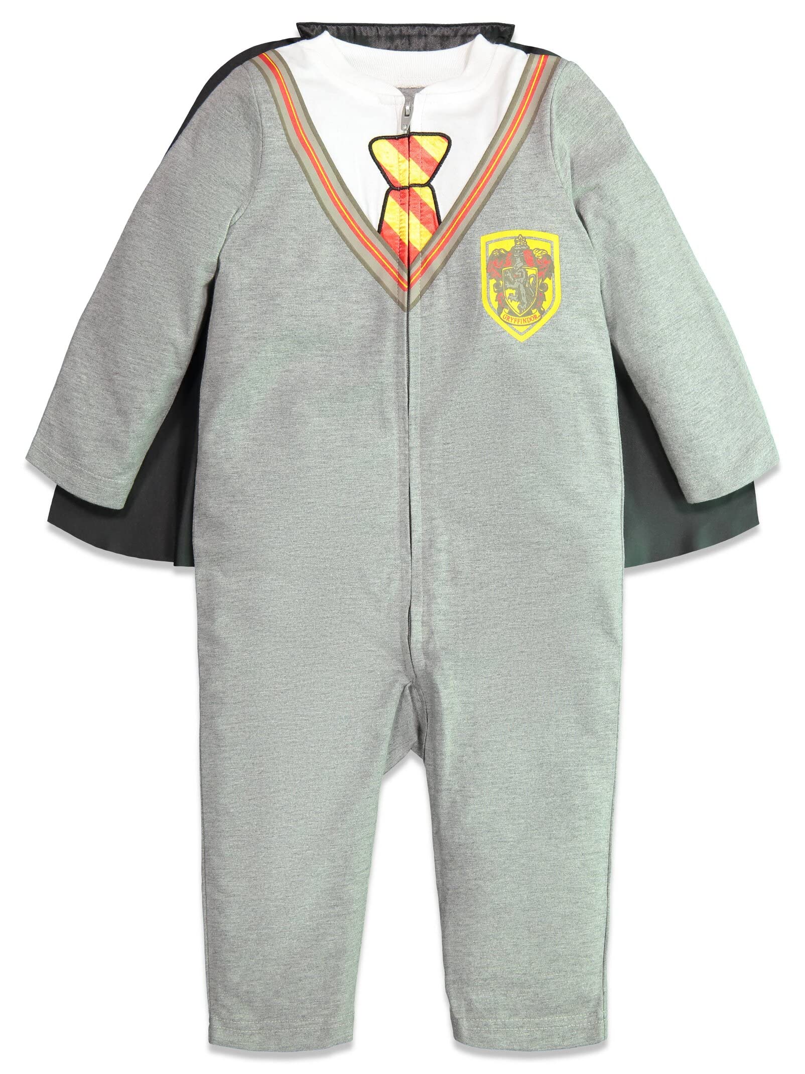 WARNER BROS. Harry Potter Infant Baby Boys Zip Up Cosplay Costume Coverall and Cape Gryffindor 24 Months