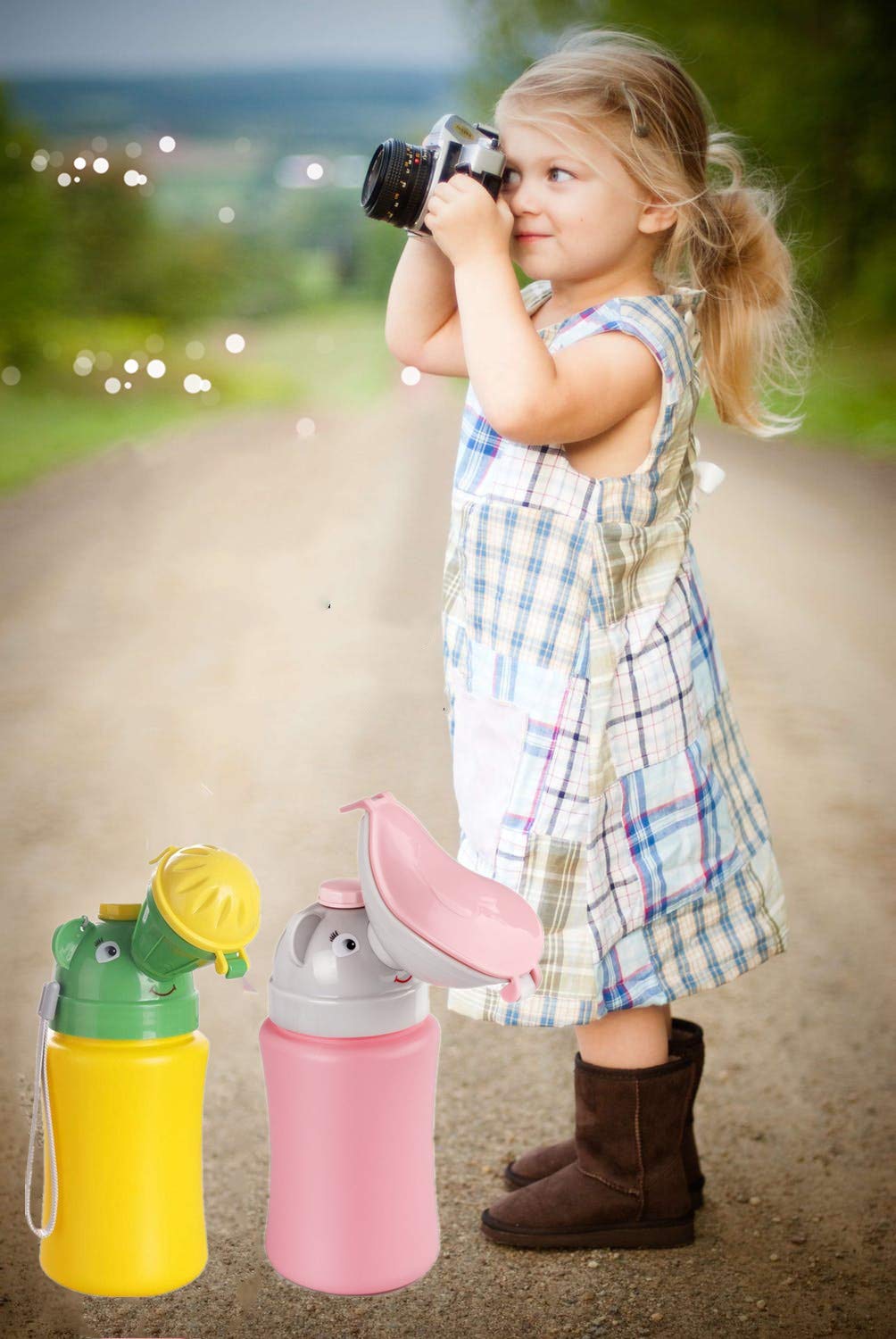 Tocypho Upgrade Portable Emergency Urinal Potty Toilet Pee Training Cup for Baby Child Girl Used for Kid Potty Pee Training and Camping Car Travel