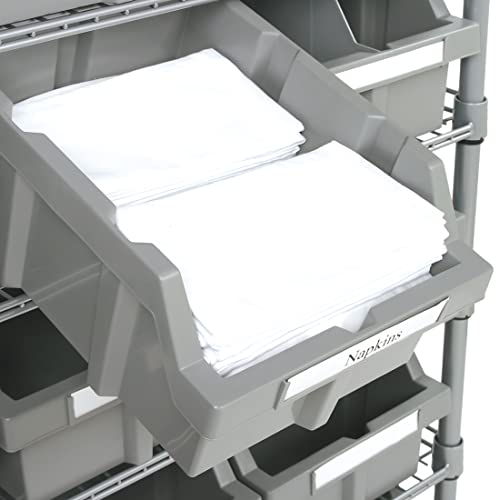 Seville Classics Heavy Duty NSF Bin Rack Solid Steel Wire Shelving Storage Unit, Patented Organizer for Garage, Warehouse, Office, Restaurant, Classroom, Kitchen, Gray, Includes 12 Bins