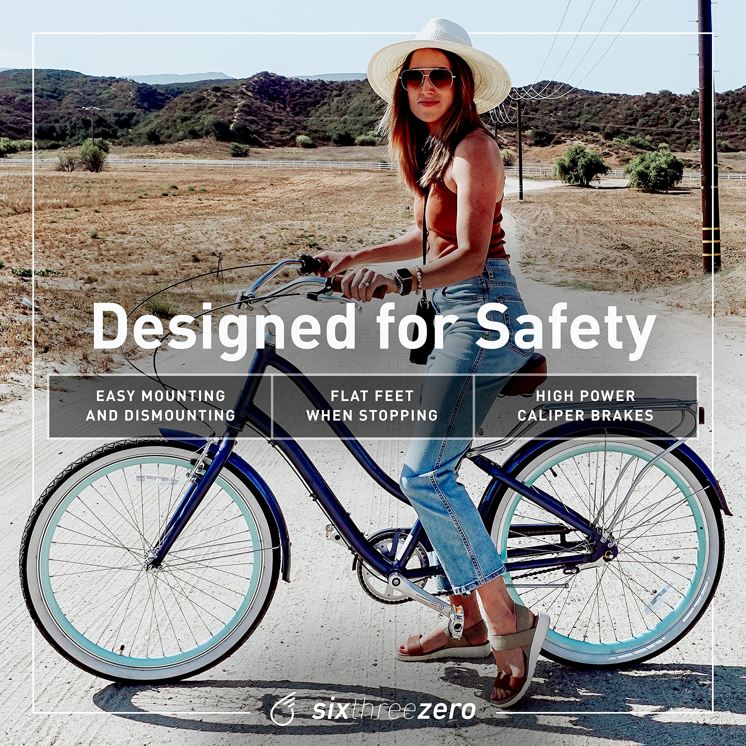 sixthreezero EVRYjourney Women's Beach Cruiser Bike, Step-Through Touring Hybrid Bicycle