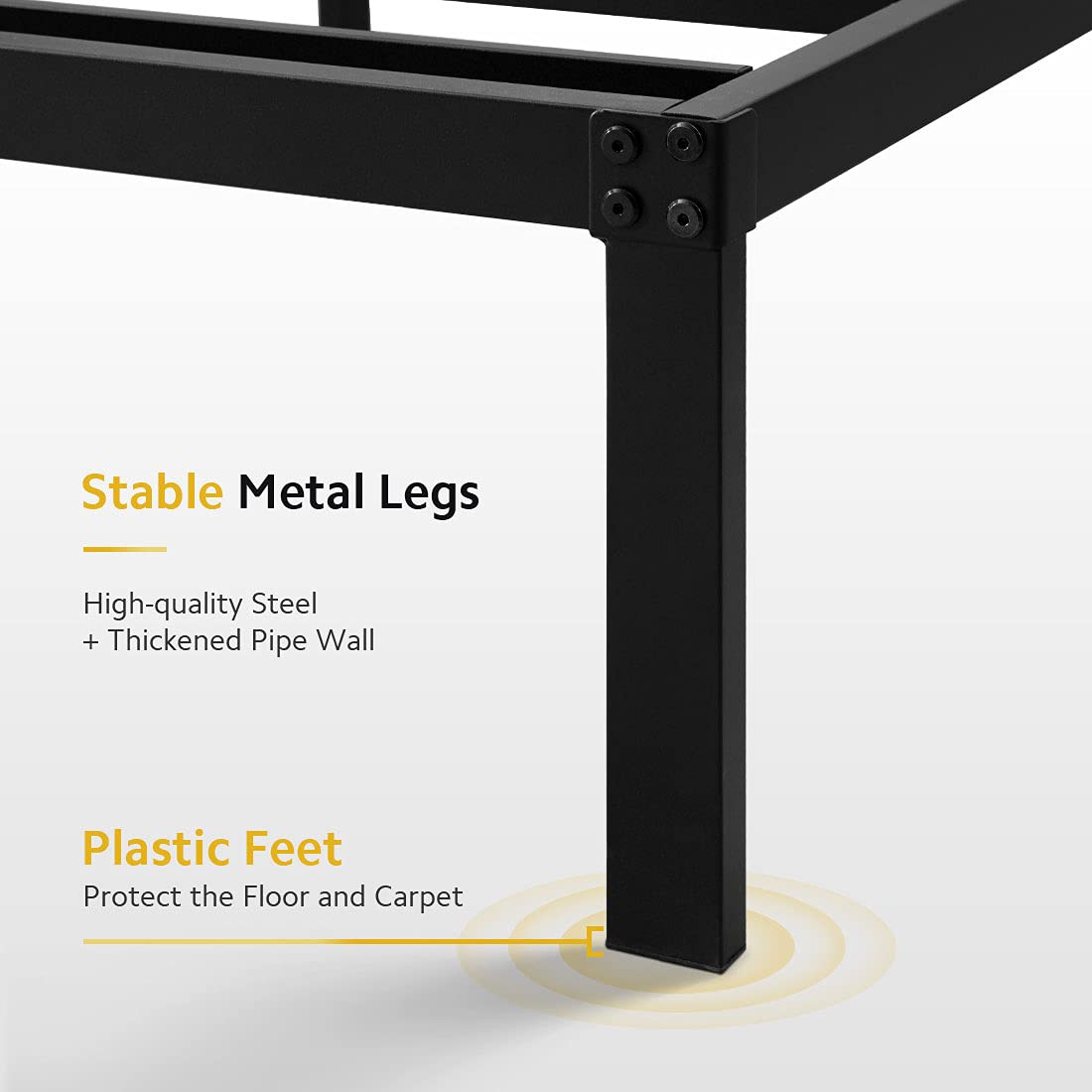 TATAGO 14 Inch King Bed Frame with Headboard, Heavy Duty Metal Platform Mattress Foundation, 3500lbs Max Weight Capacity, No Noise and No Box Spring Needed
