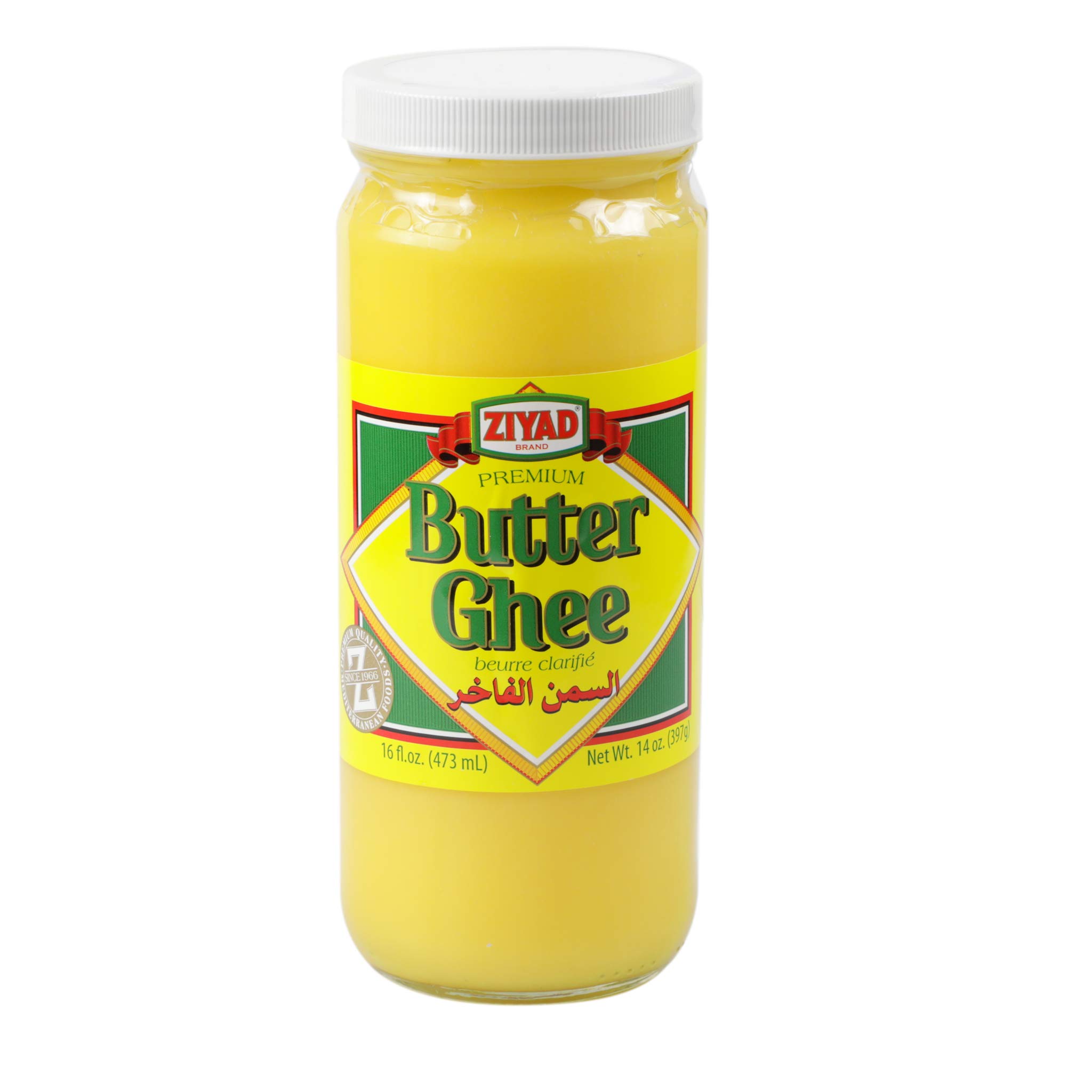 Ziyad Brand Butter Ghee, Clarified Butter, Perfect High Heat Cooking, Roasted Vegetables, SautĂŠes, Hot Drinks (Chaider) and Finishing Oil! 16 oz