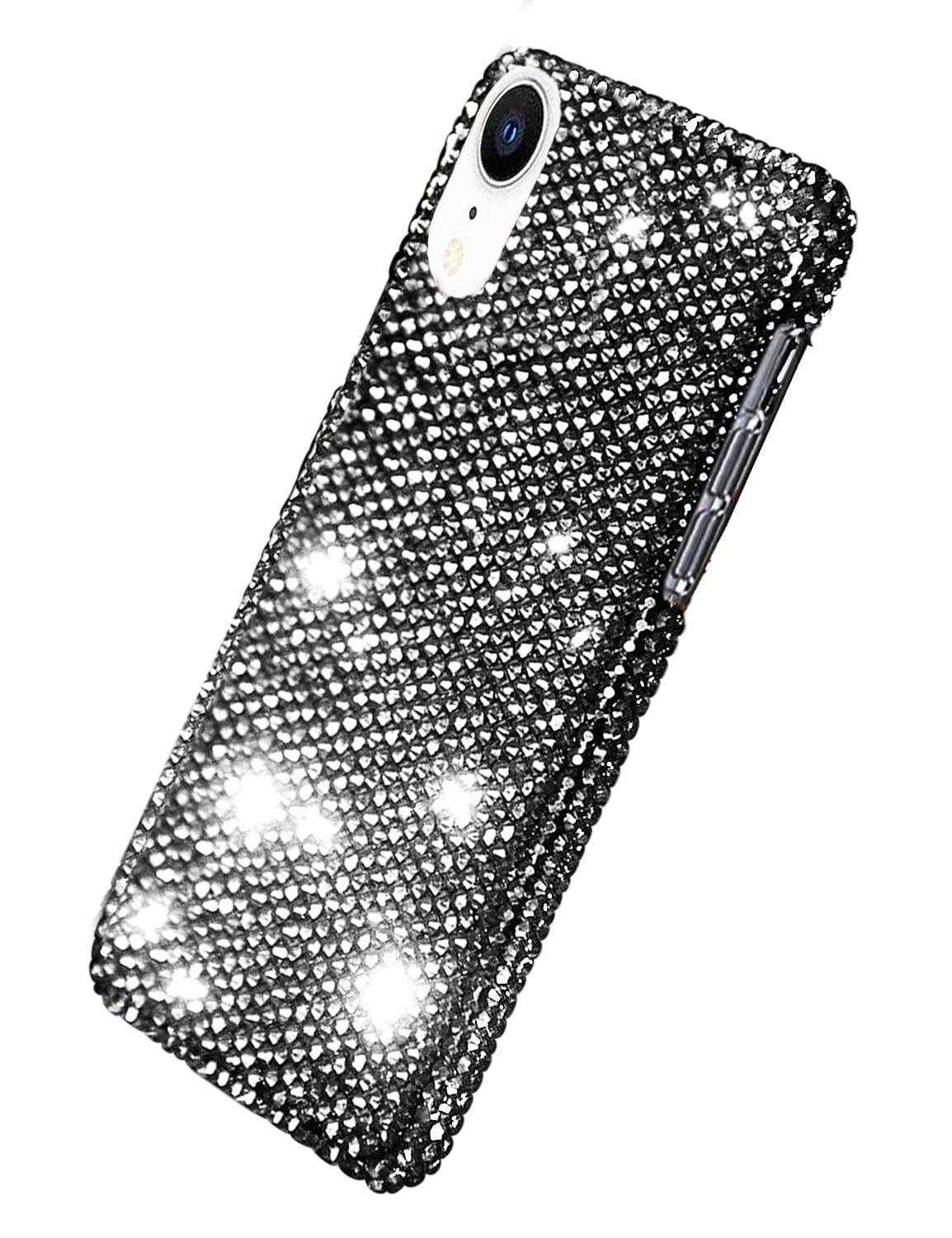 Teazgopx Bling Rhinestone for iPhone XR Case - Over 1400 High Quality Hand Glued Sparkle Diamond Case Compatible with iPhone XR 6.1 Inch for women girls-Labrdor/Silver
