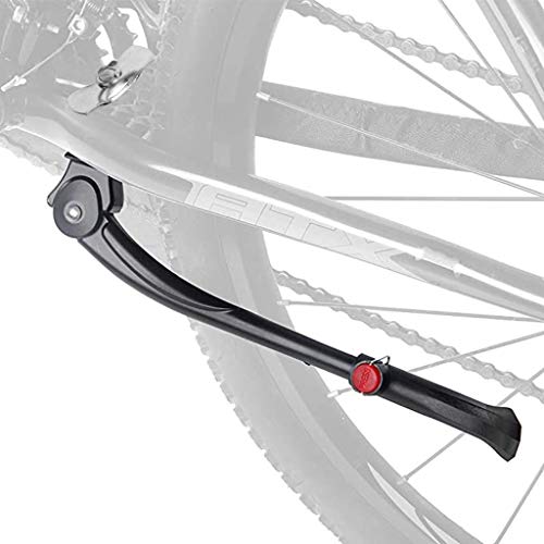 Zerlibeaful MTB Adjustable Kickstand Side Bike Alloy Kick Bicycle Road Stand Aluminum Bike Accessories Pannier Hooks (Black, One Size)