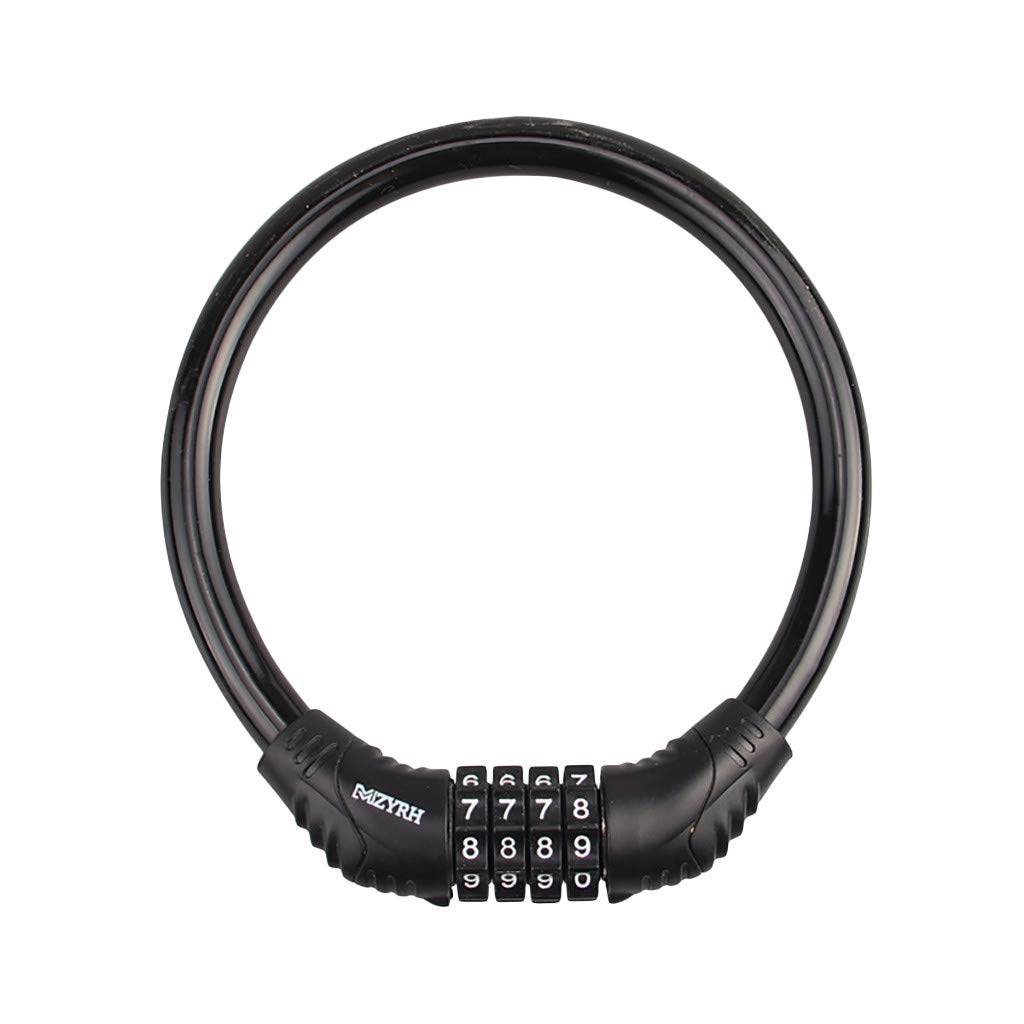 Zerlibeaful Security Cable Duty Chain Bike Combination Bicycle Locks Heavy for Digital Lock Bike Accessories Bike Light Battery (Black, One Size)