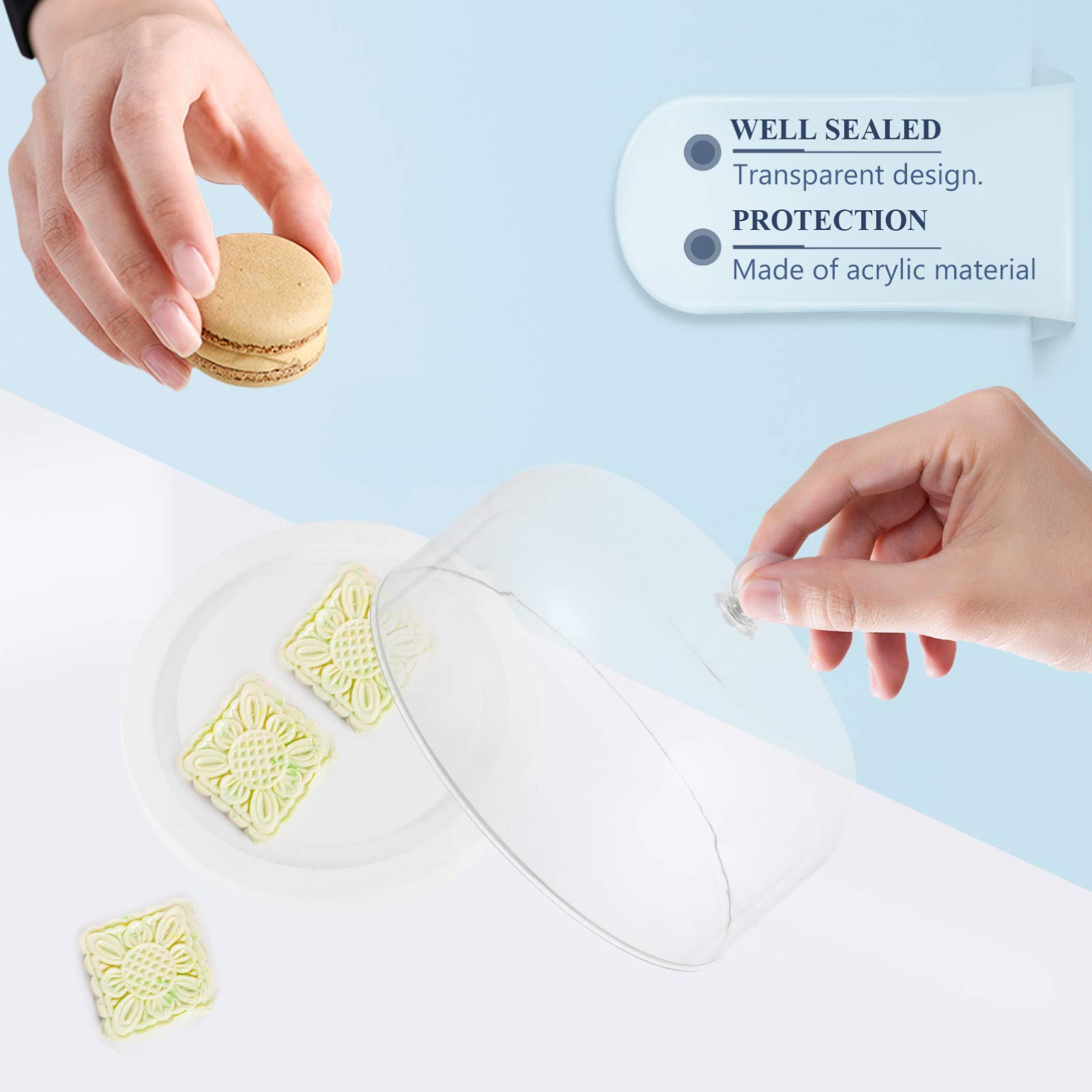 Yardwe Round cake display cover Clear Cake Dome Plate Cover Cake Display Stand Food Plate Lid Cover Cake Serving Platter Cheese Dish Holder food protector cover Cover cake dome cover