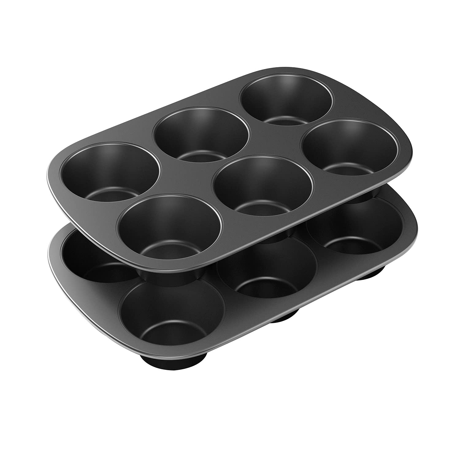 Tiawudi 1 Piece Nonstick Muffin Pan, Carbon Steel Cupcake Pan, 6 Cup, Easy to Clean and Perfect for Making Muffins or Cupcakes, Standard