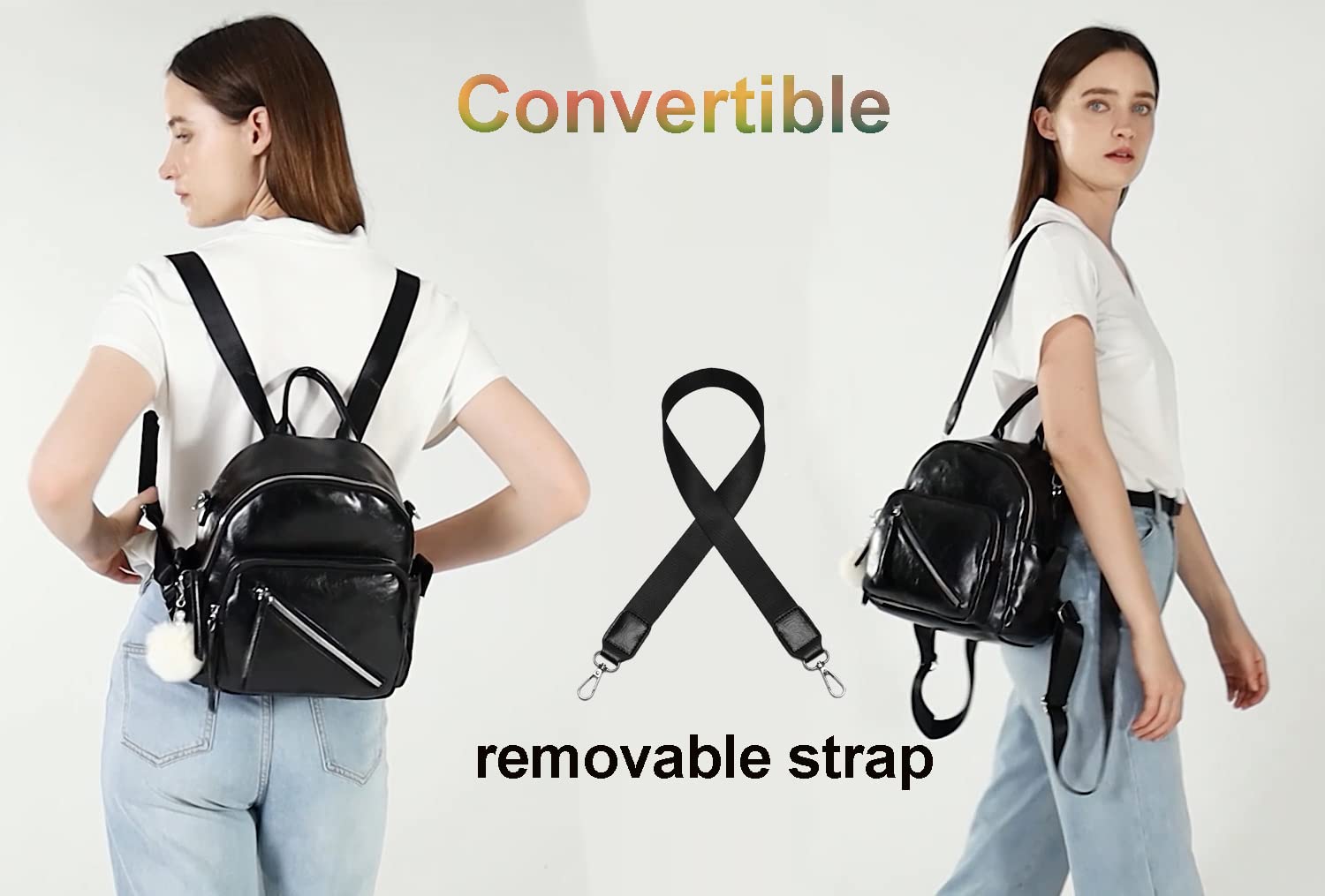Women Cute Mini Leather Backpacks, Convertible Shoulder Bag Casual Holiday Small Rucksack, Brown