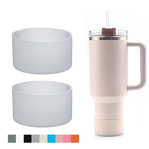 SXhyf 2Pcs Protective Silicone Boot for Stanley Quencher H2.0 40 30 20 oz Tumbler with Handle & Iceflow 20 30oz, Anti-Slip/Scratch/Noise Protector Sleeve Cover Boot for Stanley Cup Accessories