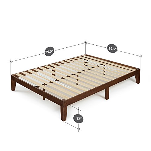 ZINUS Marissa Wood Platform Bed Frame / No Box Spring Needed / Wood Slat Support / Easy Assembly, Antique Espresso Finish, Queen