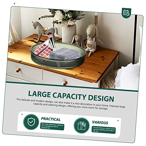 Zerodeko 2pcs rotatable Tray Lazy Susans Home Edit Organizers Kitchen Clear Bathroom Organizer Tabletop Round Turntable Storage Tray Fridge Desk Tray Tableware to Rotate The pet Household