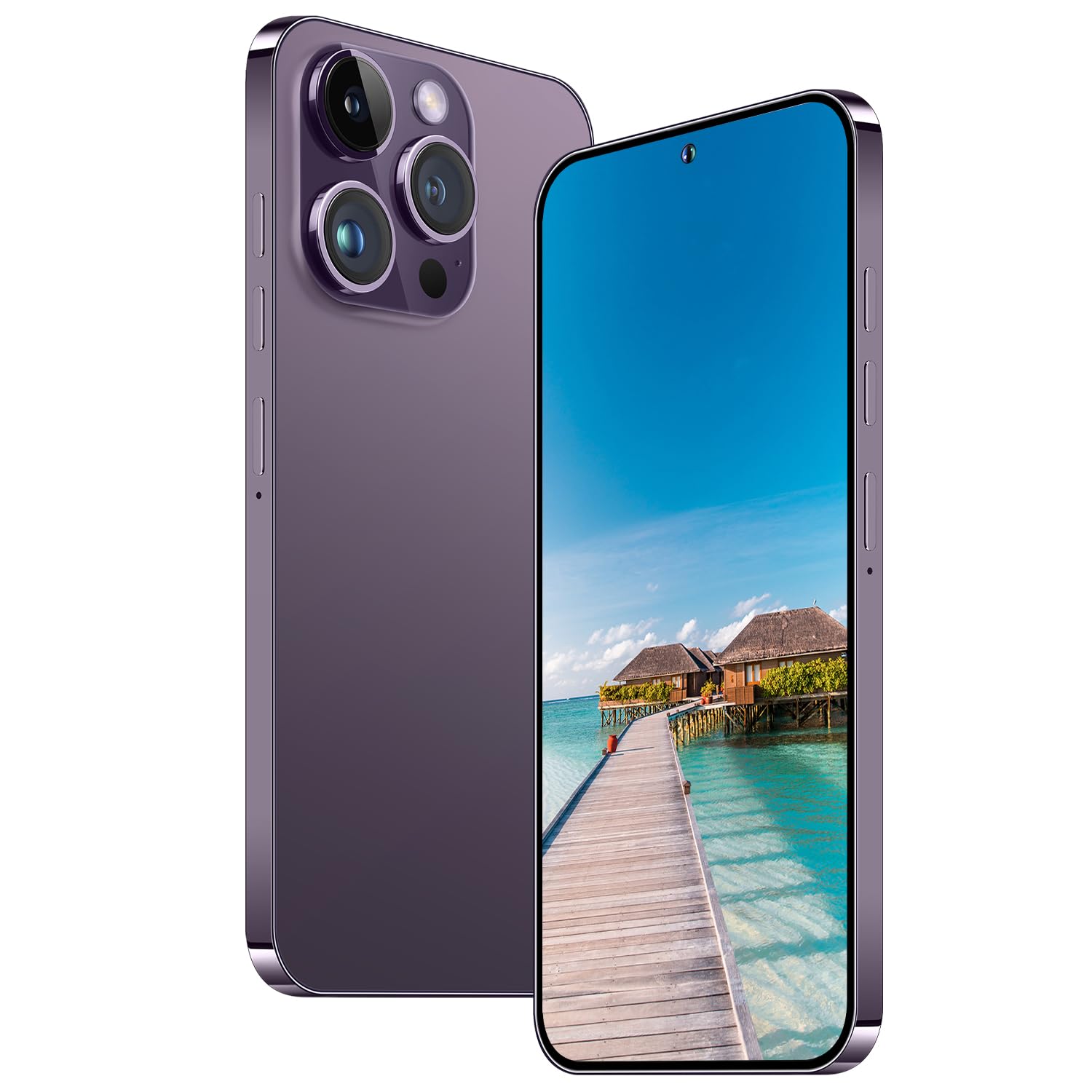 xixaomiro i14Pro Max 5G Cell Phone, Unlocked Android Smartphone, 8GB RAM +512GB ROM, 6.8'' FHD LCD Display Screen, 13MP+48MP Camera, 6000mAh Battery, Dual Sim Card,1TB Expandable Storage (Purple)