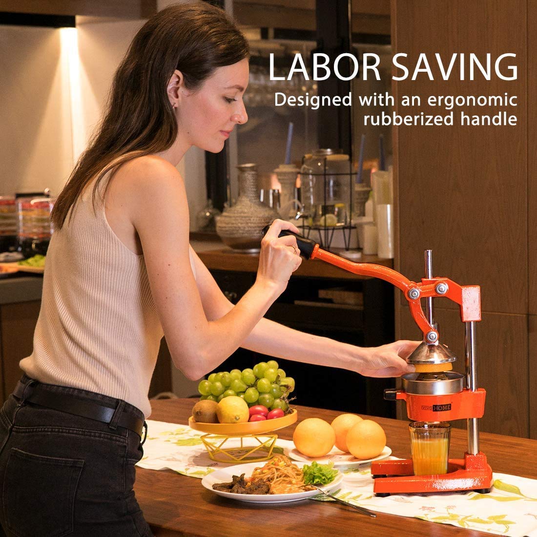 VIVOHOME Heavy Duty Commercial Manual Hand Press Citrus Orange Lemon Juicer Squeezer Machine
