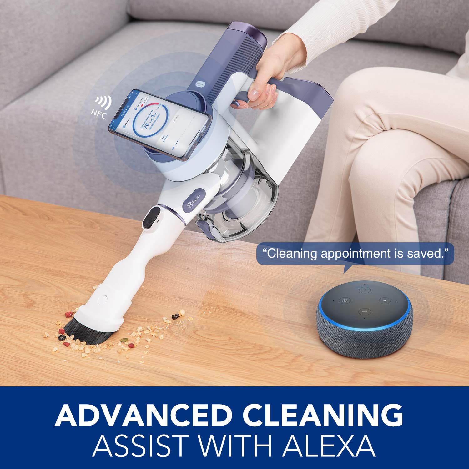 Tineco Pure ONE S12 V Smart Cordless Stick Vacuum, Powerful Suction & Long Runtime, Lightweight Multi-Surface & Pet Hair Cleaning, with Alexa Voice Support