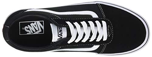 Vans Men's Ward Sneaker, Black Suede Canvas Black White C24, 14