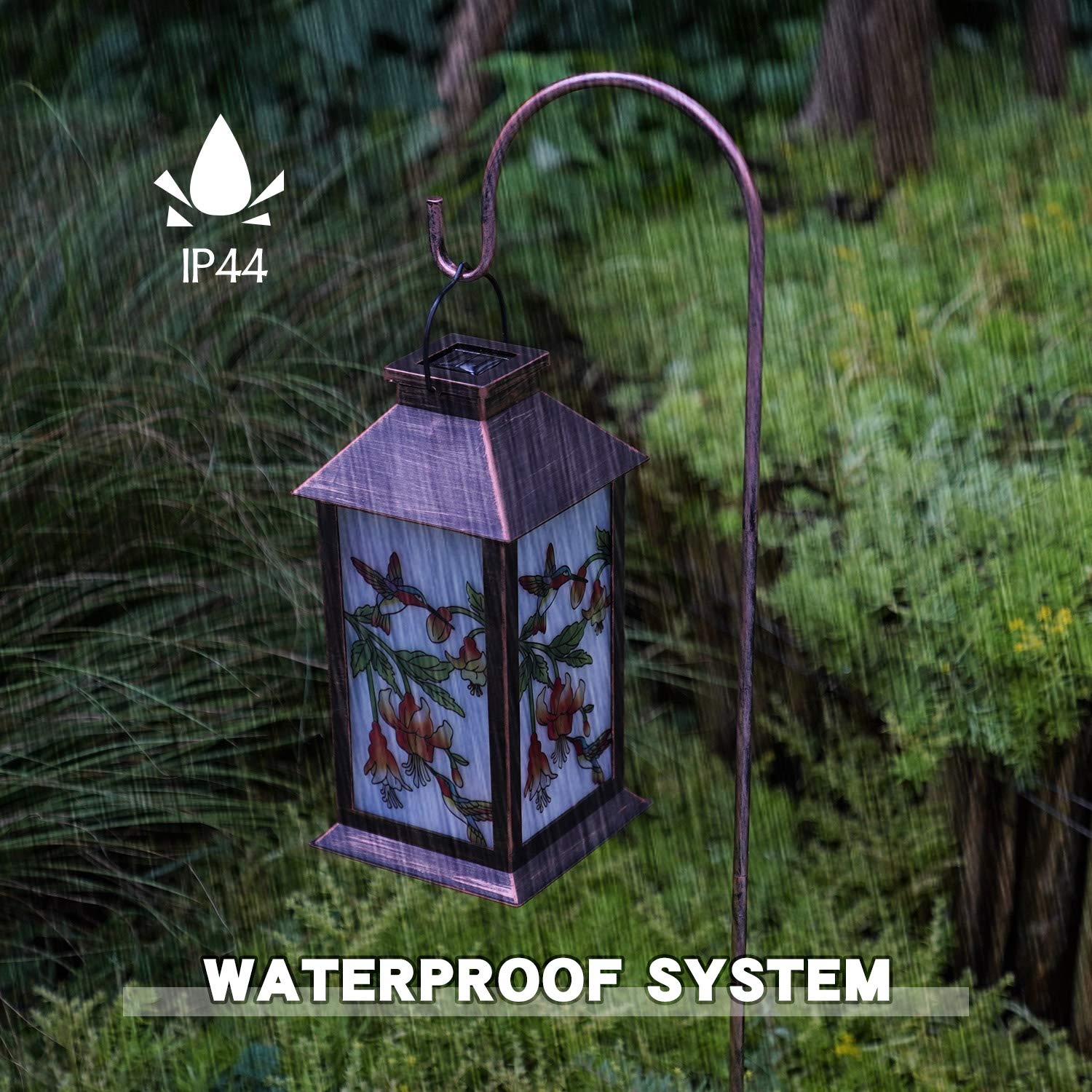 Solar Lanterns Outdoor Hanging Solar Lights Decorative for Garden Patio Porch and Tabletop Decorations. (Hummingbird)