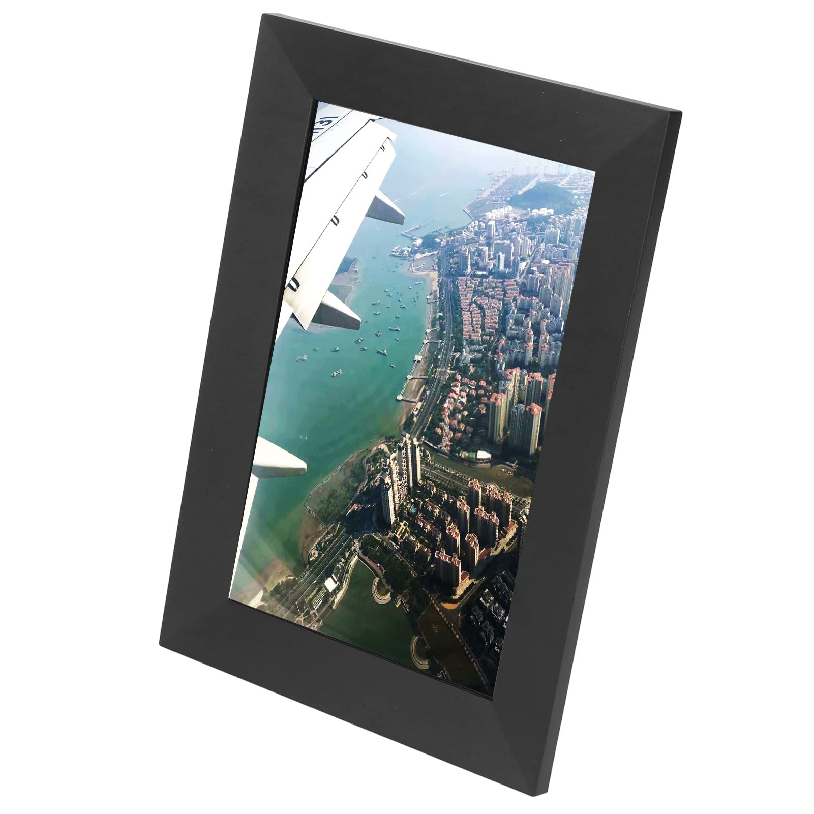 WiFi Digital Photo Frame, Music Playing 8 Inch Electronic Album HD Touch Screen Auto Rotation for Home (US Plug)