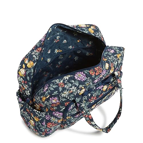 Vera Bradley Women's Cotton Weekender Travel Bag, Fresh-Cut Floral Green, One Size