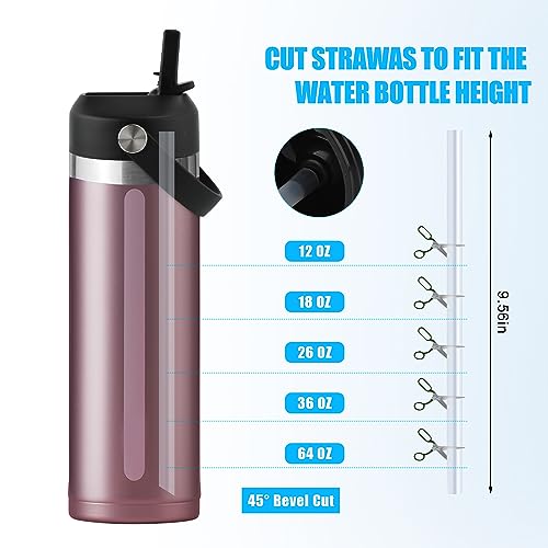 Straw Cap Cover for YETI Rambler, 2pcs Replacement Lids with Soft Handle 4pcs Replacement Straw for YETI Rambler and 2pcs Straw Brush Accessory for YETI Rambler and RTIC Wide Mouth Water Bottle