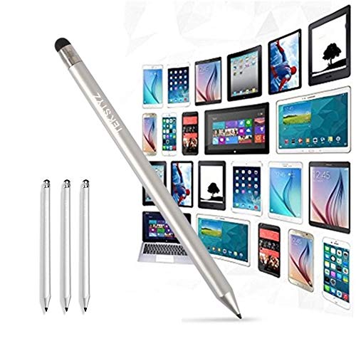 Tek Styz Pro Stylus Capacitive Pen Upgraded Works for Plantronics BackBeat FIT 3100 with Custom High Precision Touch Full Size 3 Pack! (Silver)