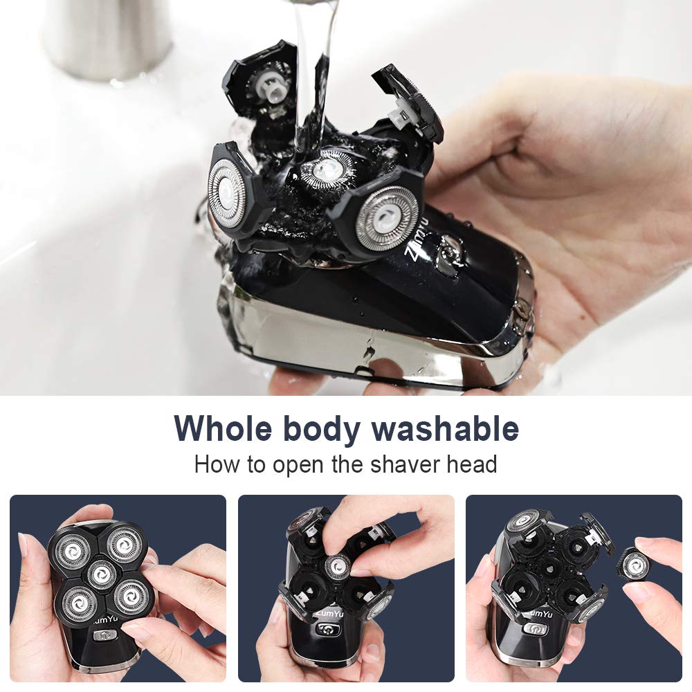 Upgrade 6 in 1 Head Shavers For Bald Men- Waterproof Electric Shavers For Men, Cordless Rechargeable Face Nose Trimmer, Men’s Electric Razor With LED Display