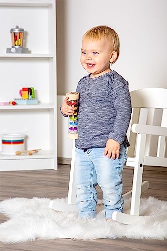 Wooden Rainbow Rainmaker Toy by Small Foot β Rhythm Instrument and Rattle for Babies Helps Hand-Eye Coordination and Developing Sensory Skills β Classic Educational Game for Toddlers β Age 6+ Months