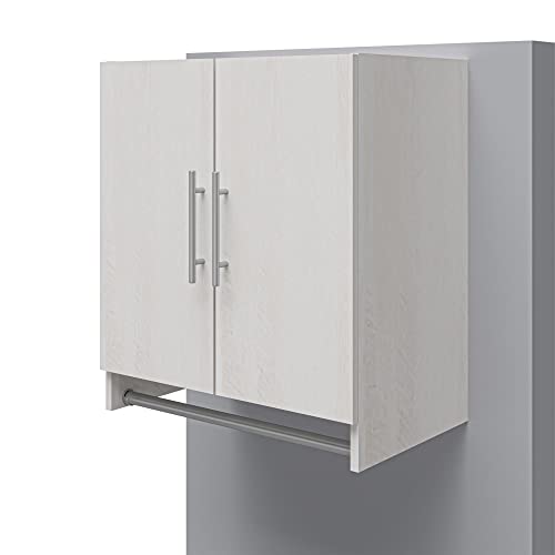SystemBuild Evolution Camberly 2 Door Wall Cabinet with Hanging Rod, 1, Ivory Oak