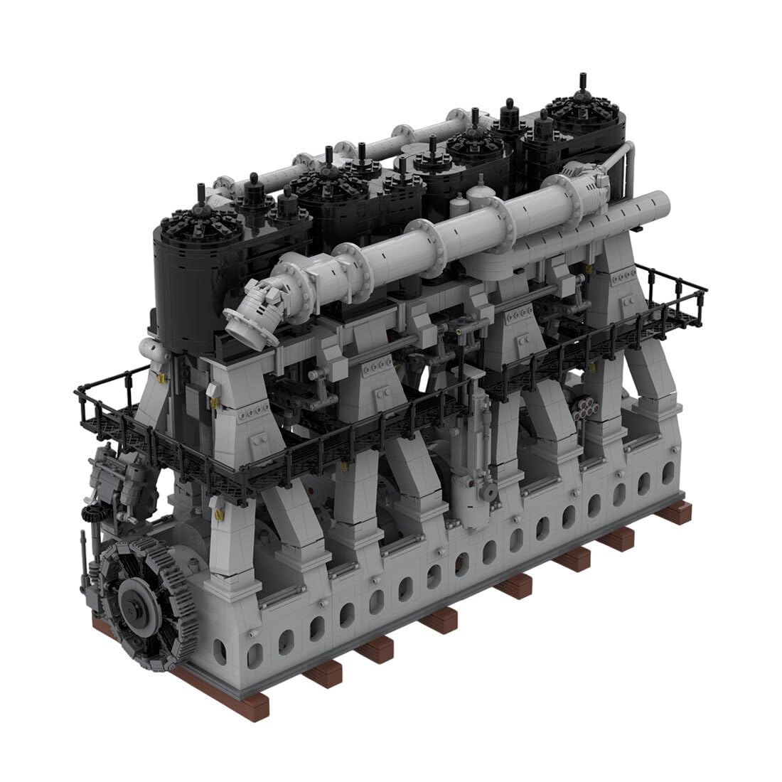 Vortix Engine Model Building Blocks Set with Motor, MOC Titanic Reciprocating Triple Expansion Steam Engine Bricks Kit, Display Educational Toy, Compatible with Lego Technic (6584PCS)