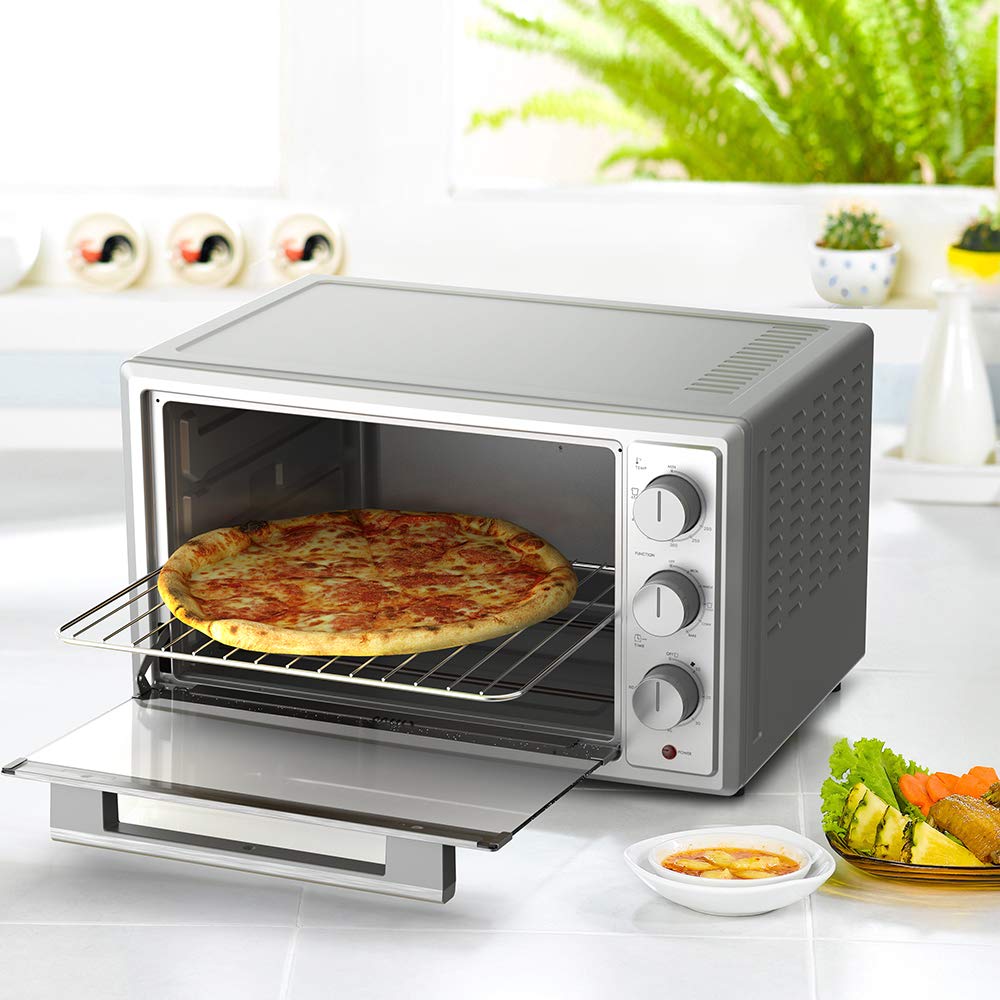 Willz WTH1215S4MC15 Countertop Toaster Oven, Pull Down Door Handle, 5 Cooking Programs, Minutes Timer, 1500W/120Volts, 42L Manual, Stainless Steel