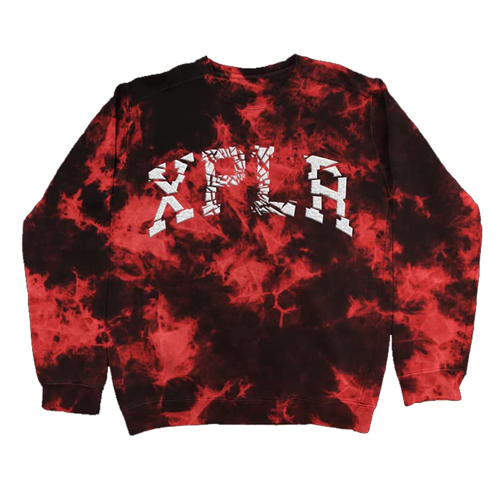 XPLR Shatter Red Tie Dye Sam and Colby Merch Two Piece Set Sweatshirt Sweatpants Long Sleeve Men Women's Set (Sweatshirt+Pants-WP06544,M)