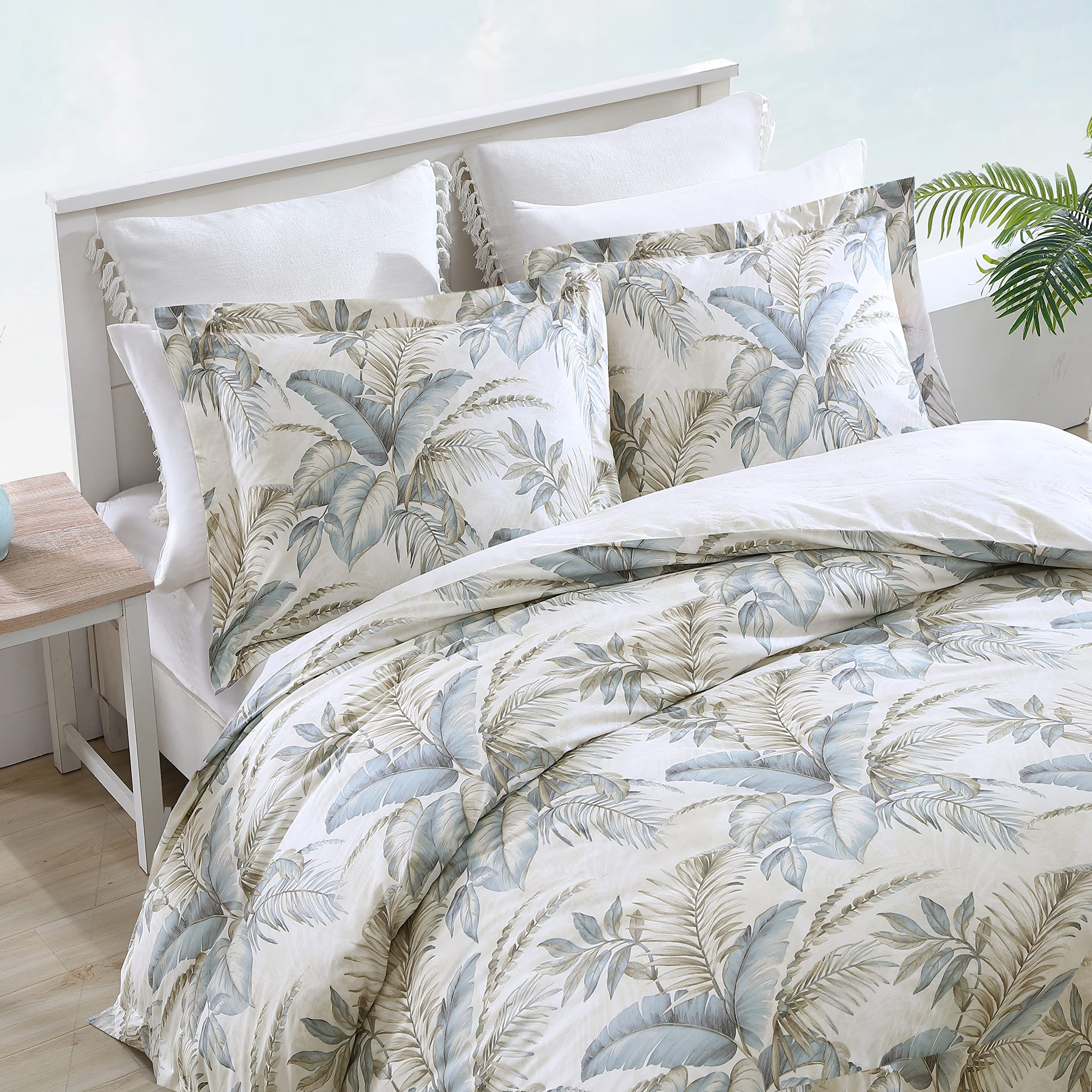 Tommy Bahama - King Comforter Set, Reversible Cotton Bedding with Matching Shams, All Season Home Decor (Bakers Bluff Blue, King)